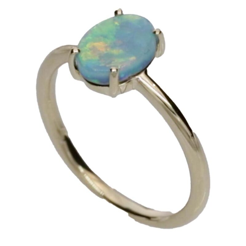 Light Opal 14k Gold Ring - Rng0039 - Opal Shop